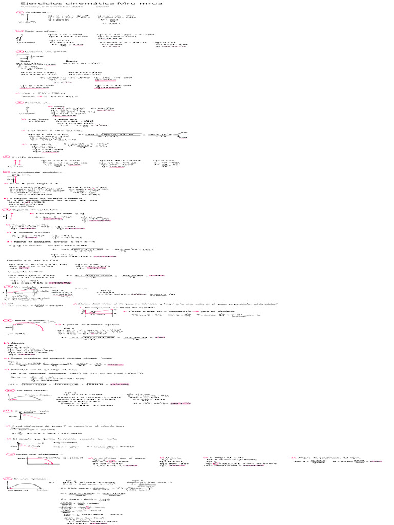 Ejercicios Cinematica Mru Mrua | PDF