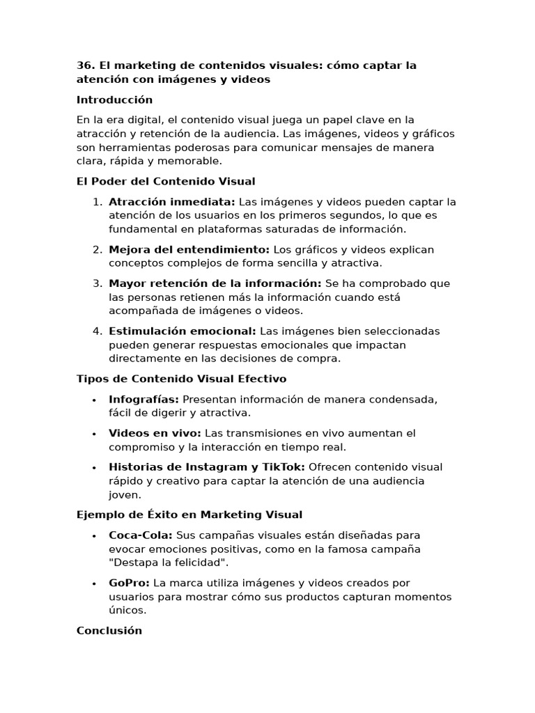 El Marketing de Contenidos Visuales | PDF | Marketing | Posicionamiento ...