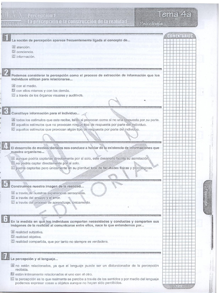 Test Pons 2 Psicologia | PDF