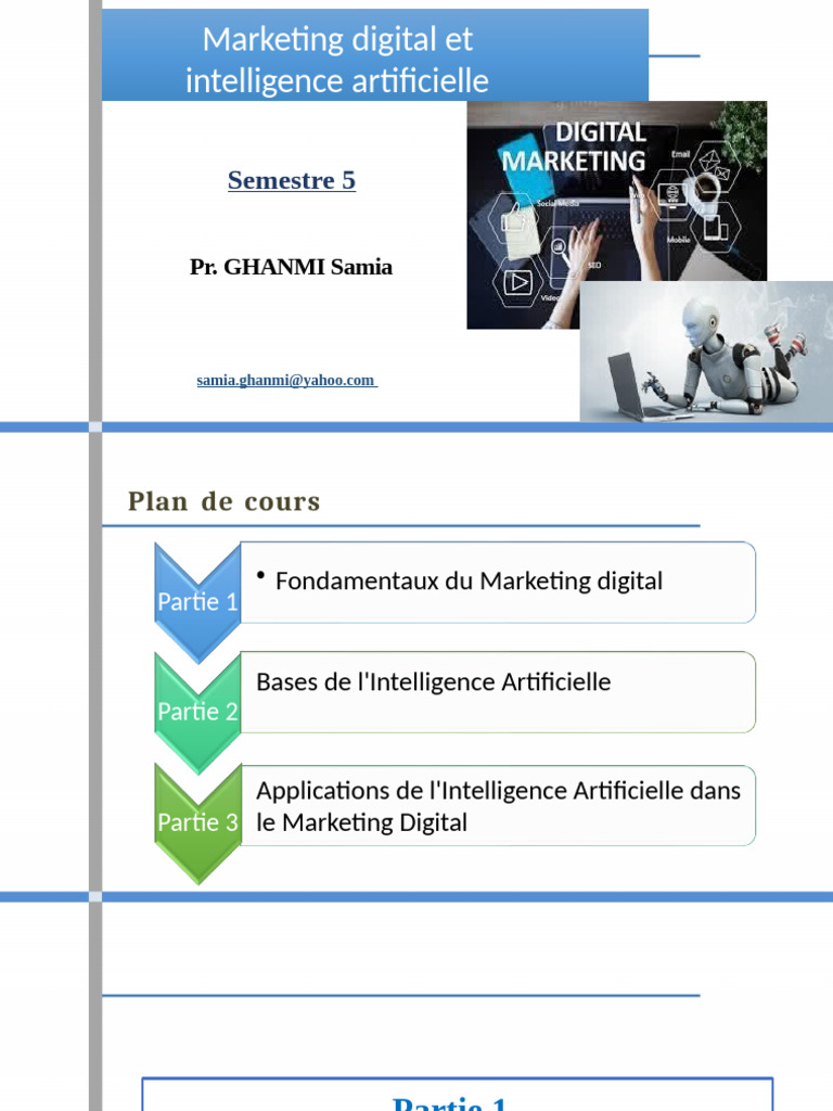 Cours Marketing Digital Et Intelligence Artificielle Version Pour ...