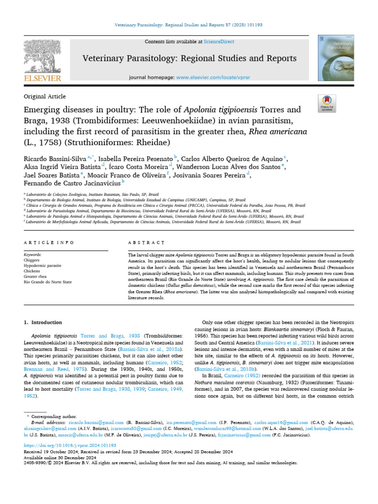 Bassini-Silva Et Al., 2025 Apolonia | PDF | Biology