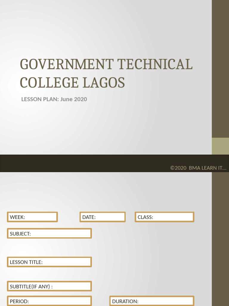 Government College Lesson Plan | PDF