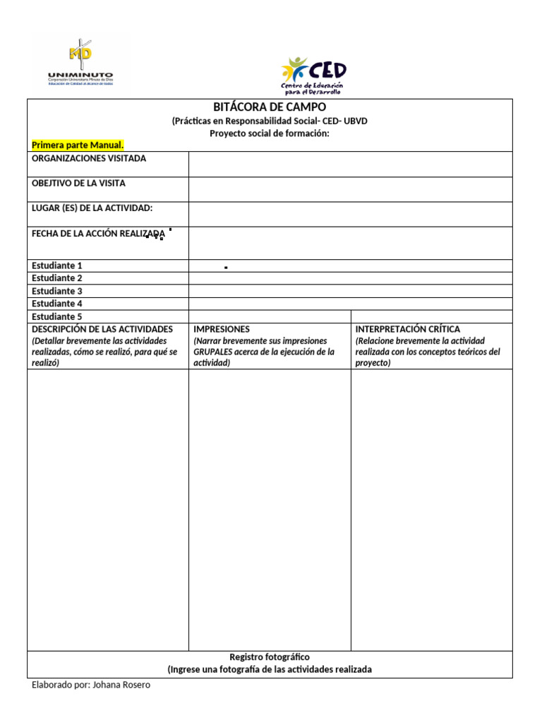 Bitácora de Campo | PDF