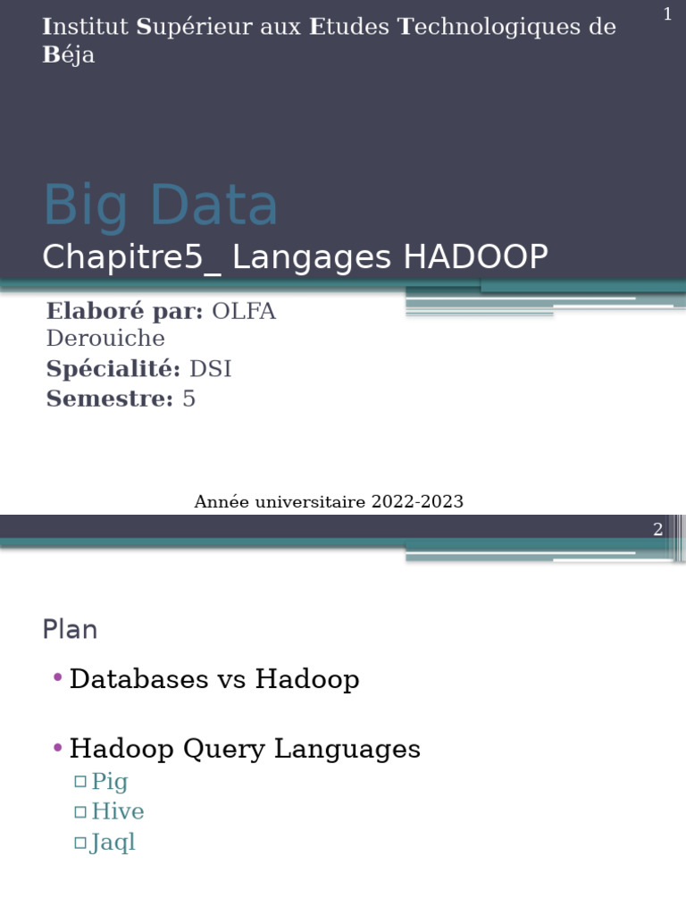 Chapitre5_LangagesHadoop | PDF | Apache Hadoop | SQL