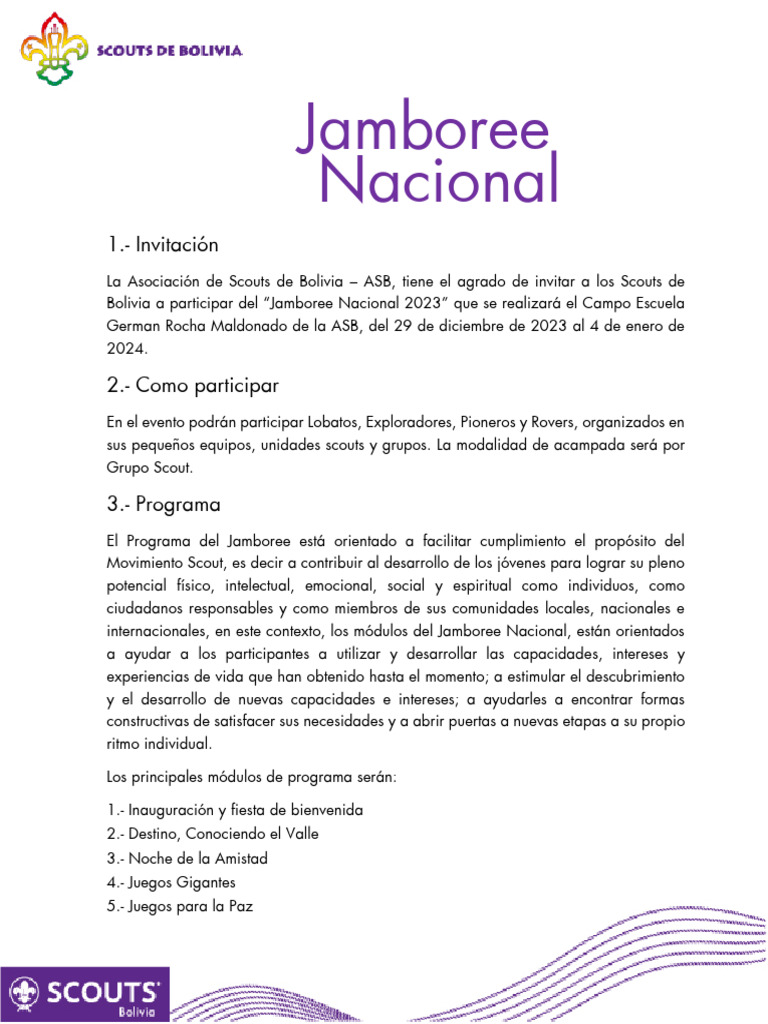 Invitacion Jamboree Nacional | PDF | Exploración