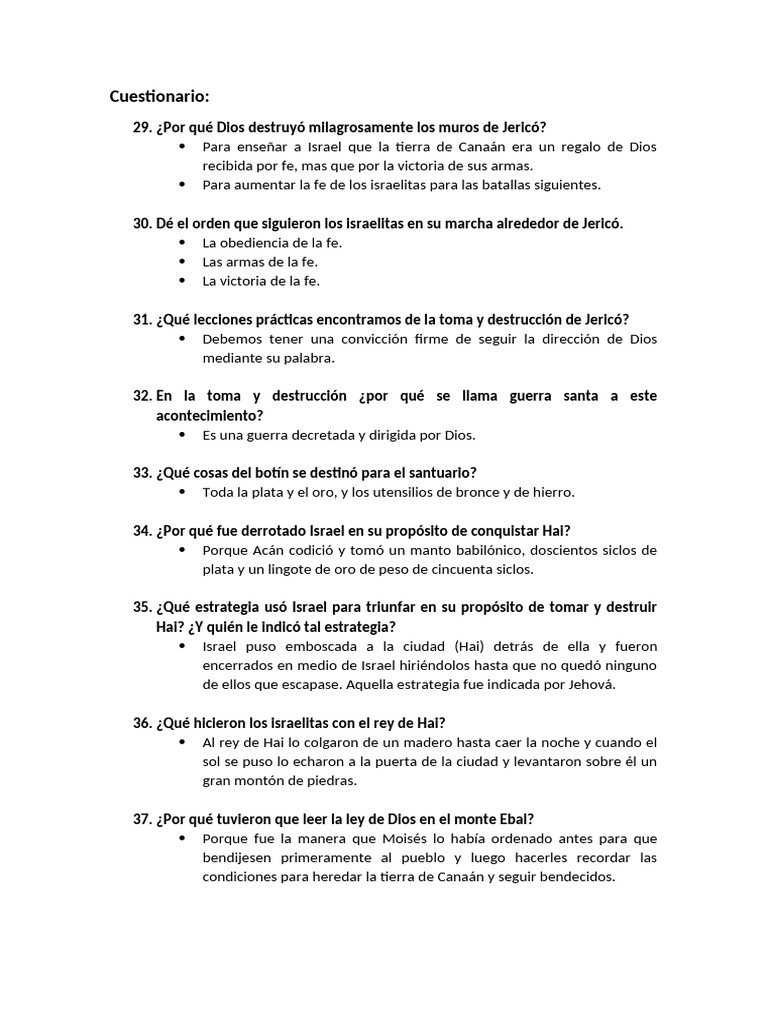 Lecciones de la Conquista de Jericó y Hai | PDF | Joshua