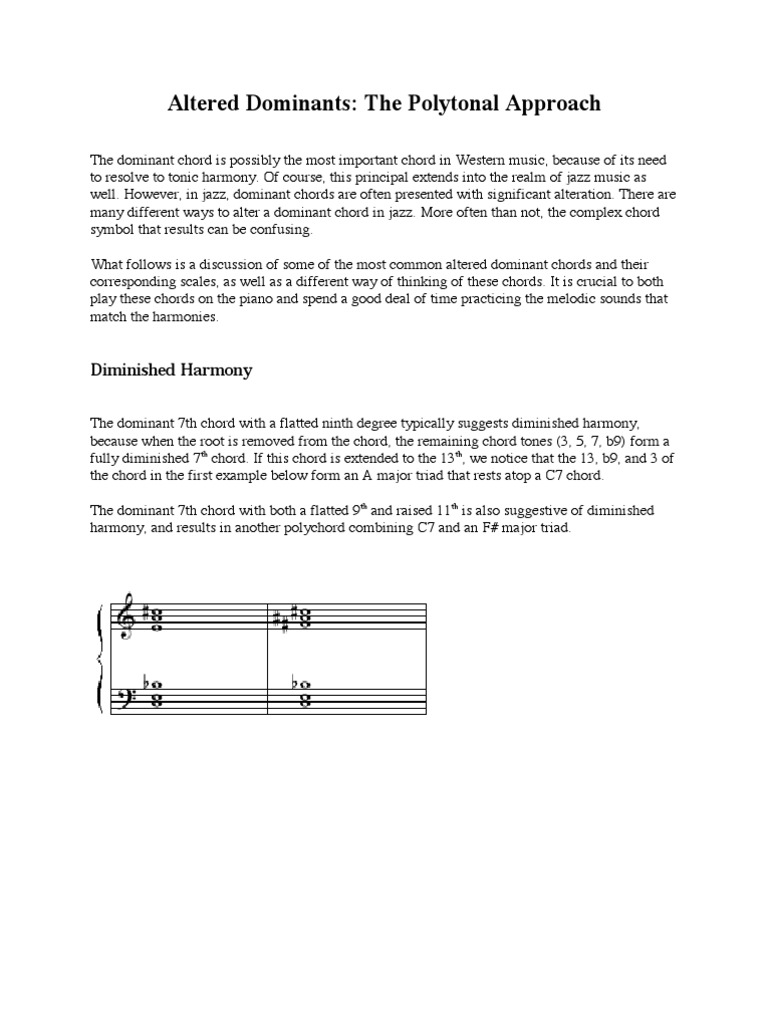 The Polytonal Approach: Understanding Altered Dominant Chords Through ...