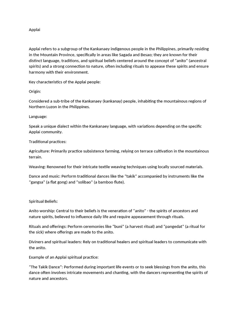 Applai, Bagobo and Balangao | PDF | Ethnicity | Cultural Anthropology