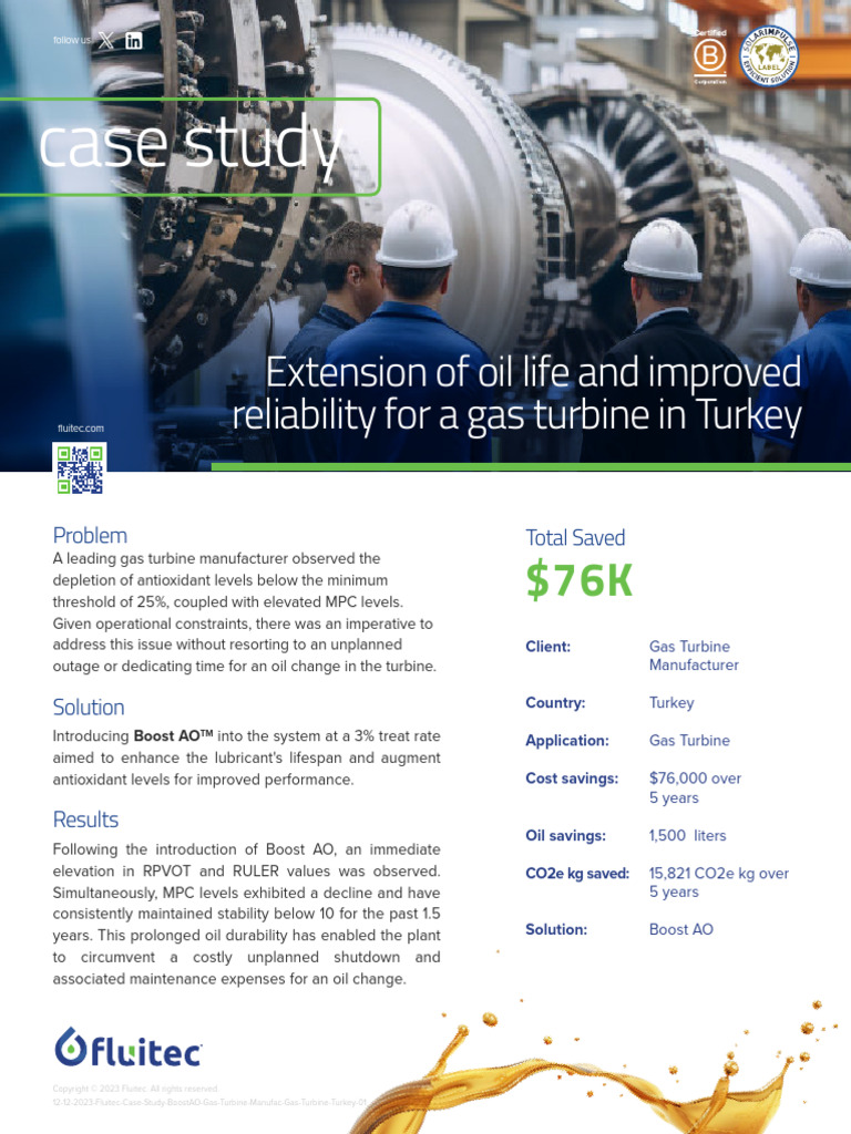 12 12 2023 Fluitec Case Study BoostAO Gas Turbine Manufac Gas Turbine Turkey 01 | PDF