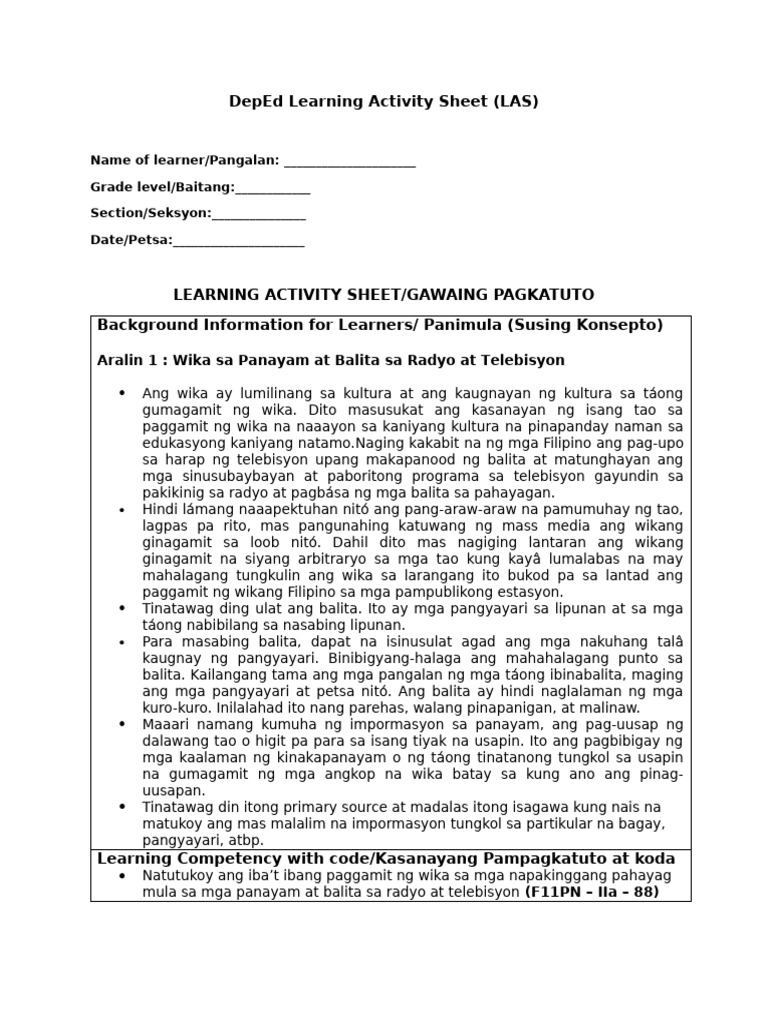 Q2. Aralin 1. Day1 | PDF