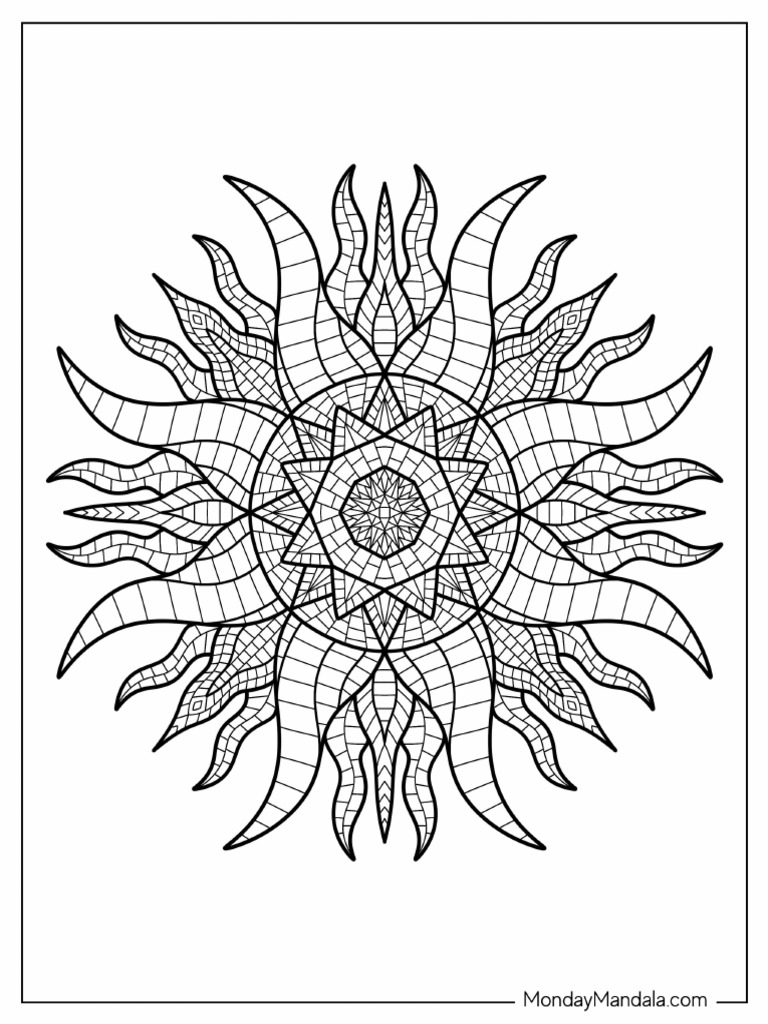 Sun-Mandala-Mosaic-Coloring-Sheet | PDF