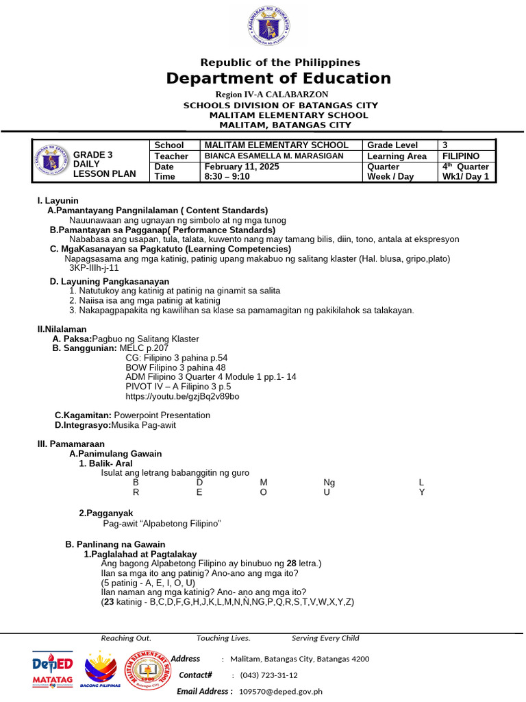 DLP-FIL-Q4 Week-1 Day 1 | PDF