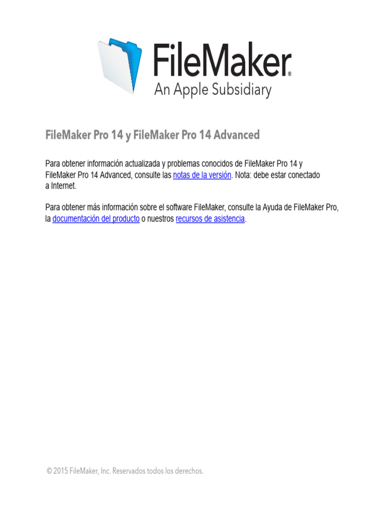 Información y Soporte FileMaker 14 | PDF