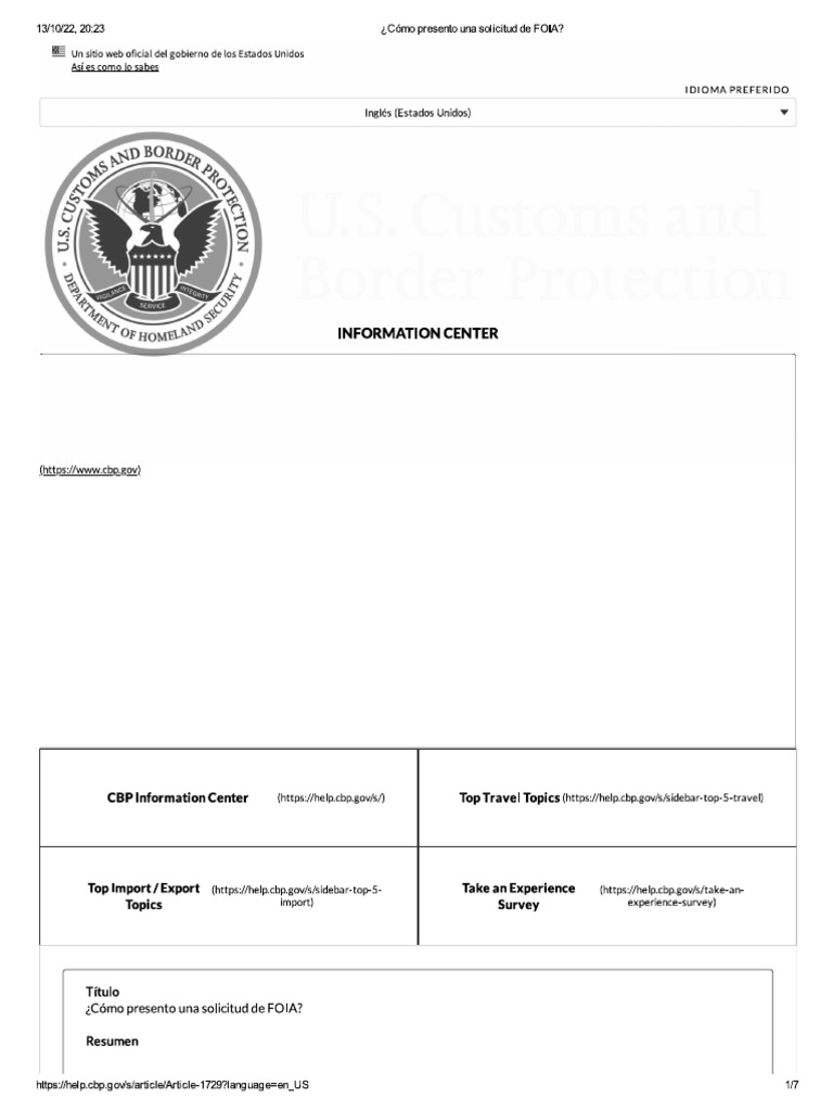 Link de CBP Foia | PDF