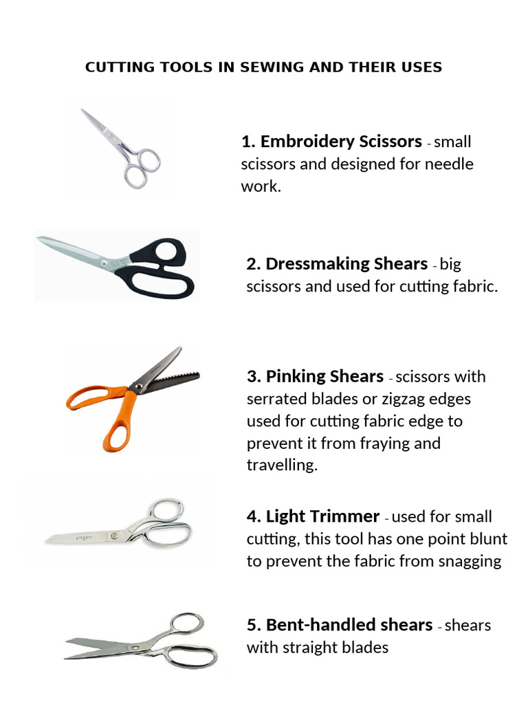 Cutting Tools in Sewing and Their Uses Epp 6 | PDF
