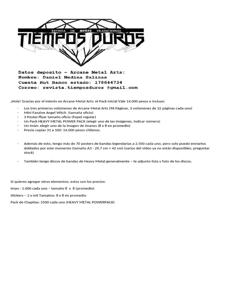 Pack Inicial de Arcane Metal Arts | PDF