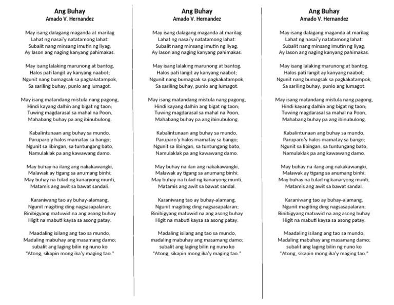 Ang Buhay-Tula | PDF