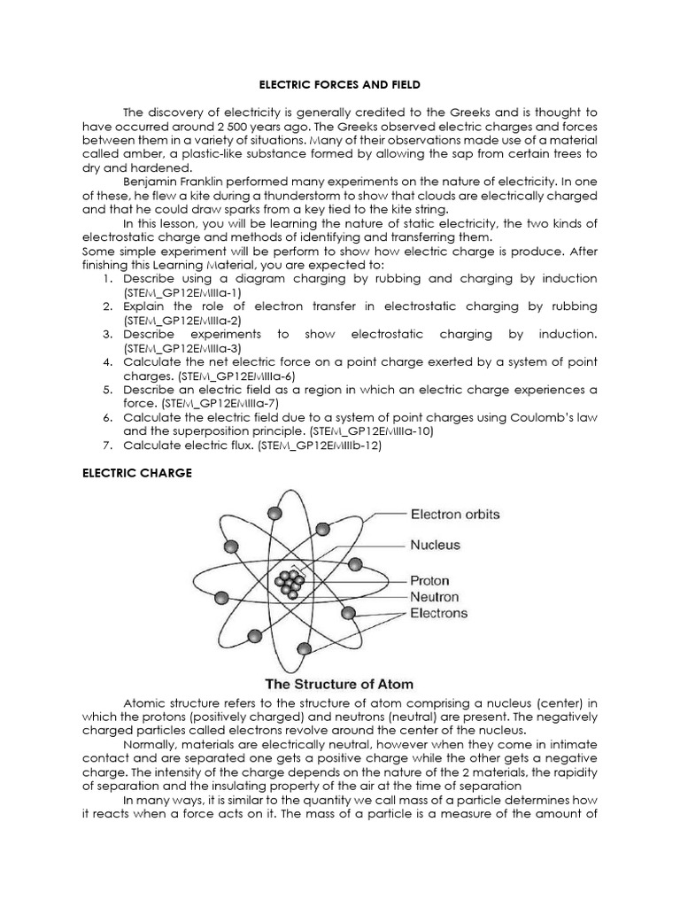 Electric Forces & Fields Guide | PDF | Electric Charge | Electricity