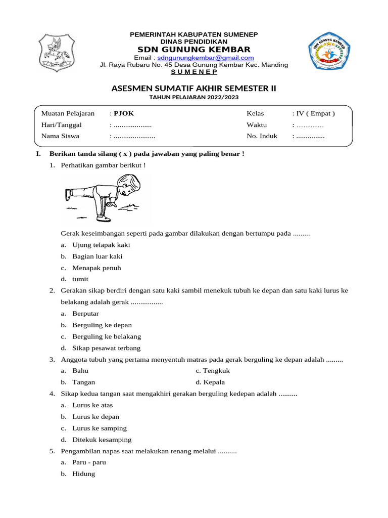 Soal Asesmen Sumatif Kelas 4 | PDF