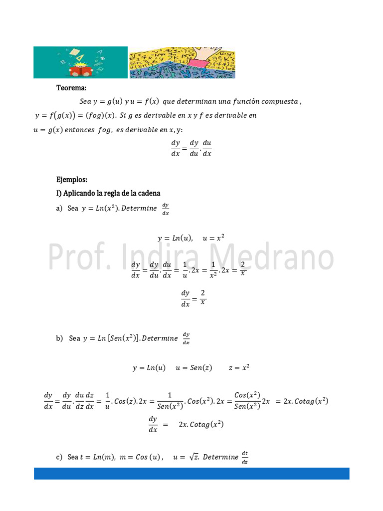 Derivada de Funciones Compuestas | PDF | Análisis matemático | Matemáticas