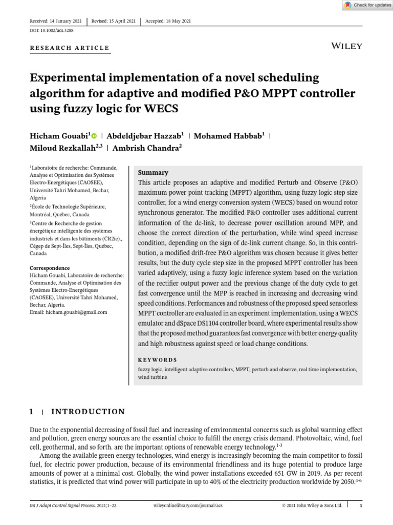 4Article_Hazzab_Article_Wiley_Janvier2021 | PDF | Direct Current ...