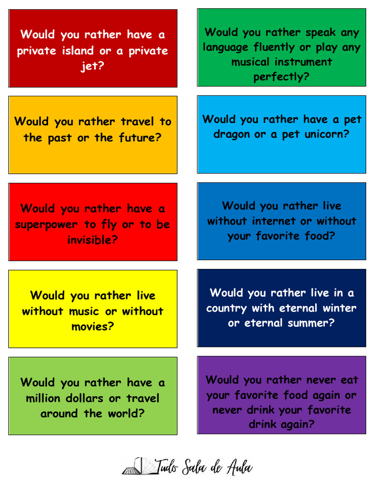 Fun "Would You Rather" Questions | PDF