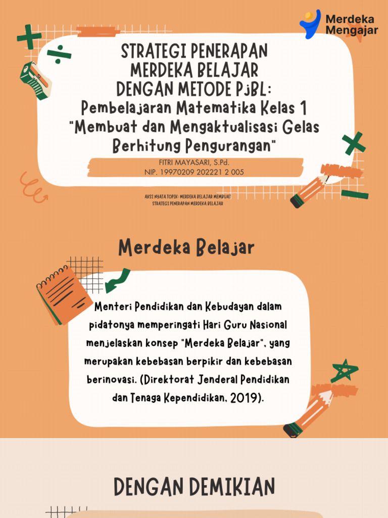 STRATEGI PENERAPAN MERDEKA BELAJAR DENGAN METODE PJBL 3 | PDF