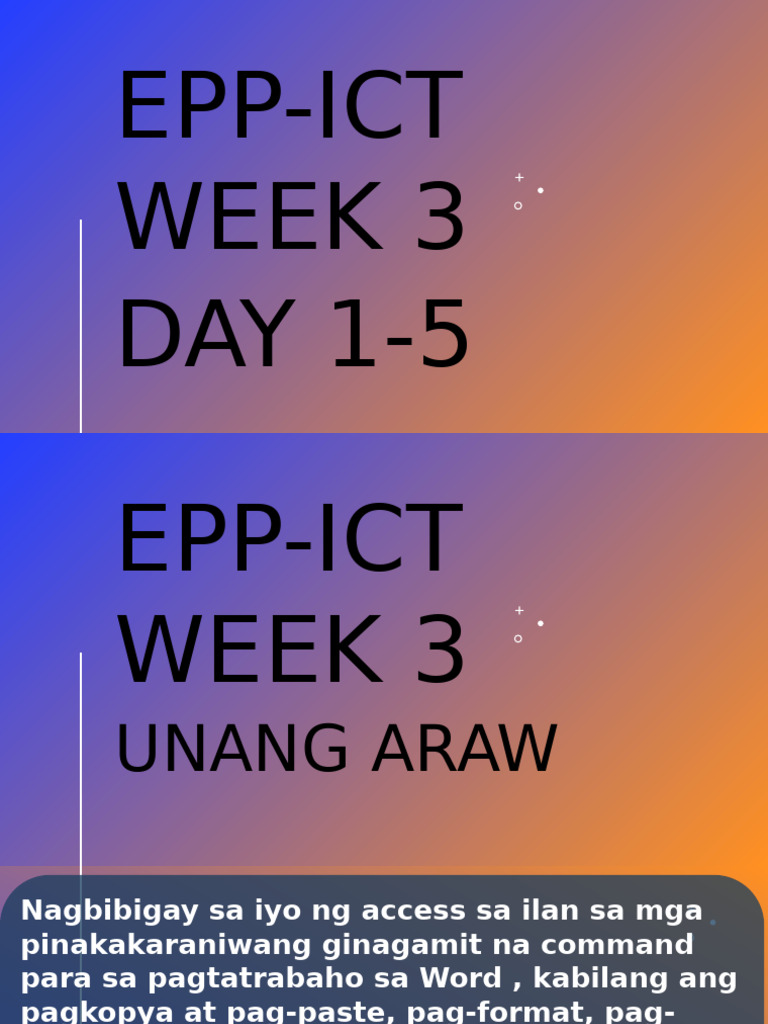 EPP ICT Matatag Week 3 | PDF