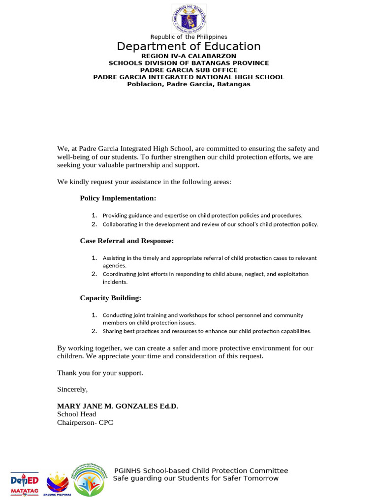 Child Protection Partnership Request | PDF