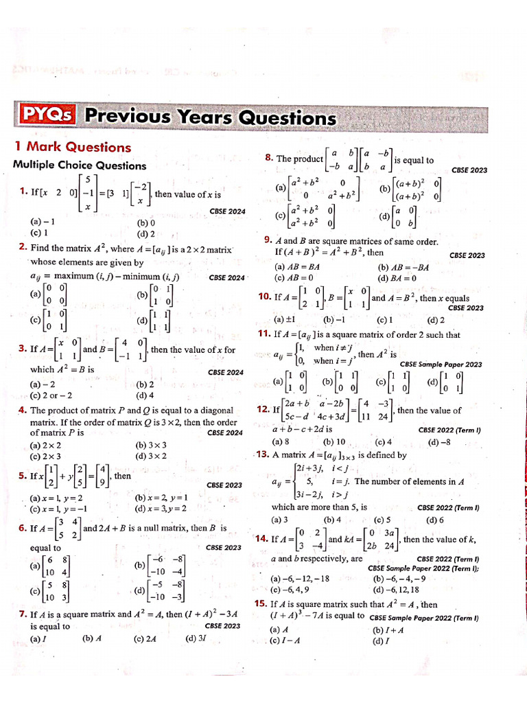 Math Matrix 10 Jan 2025 12-23 PM | PDF