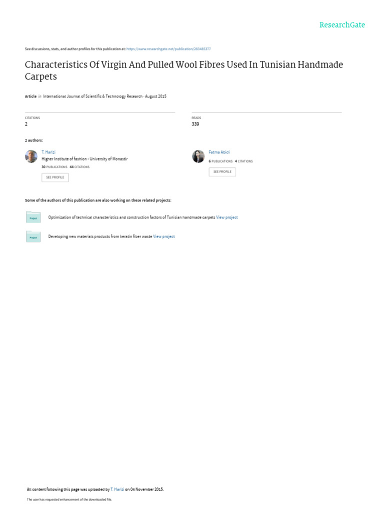 2015-Characteristics of Virgin and Pulled Wool Fibres Used in Tunisian ...