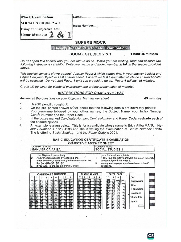SOCIAL STD. & SCHEME SUPERP MOCK | PDF