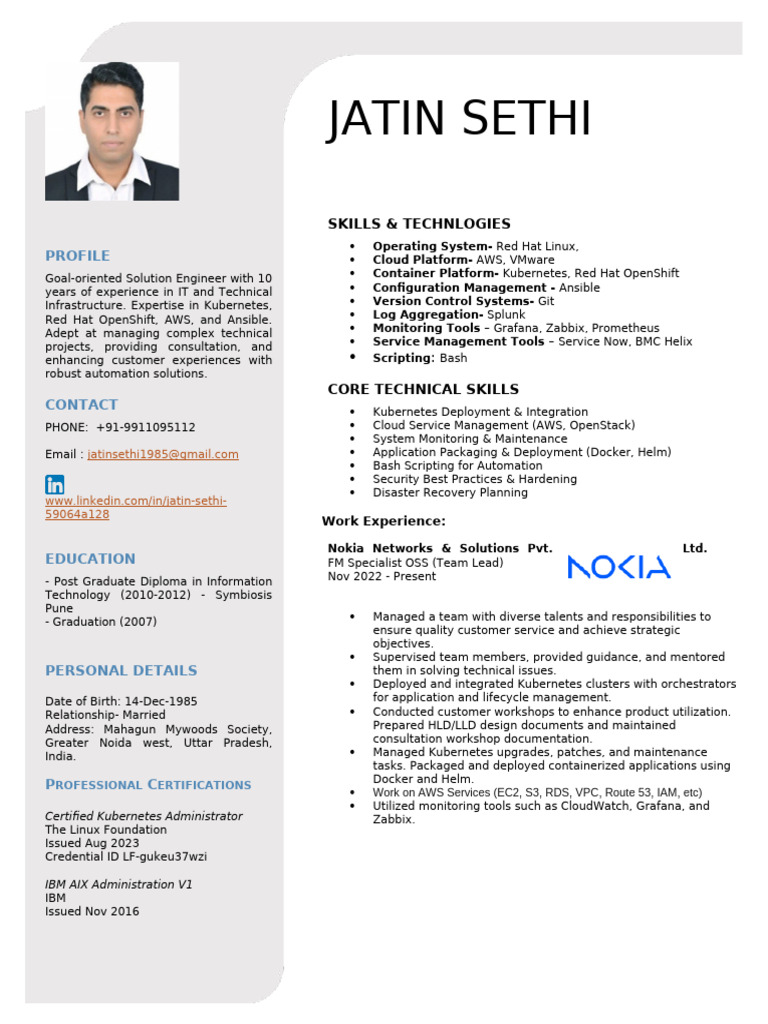 Jatin Sethi: DevOps & OpenShift Expert | PDF | Computing | System Software