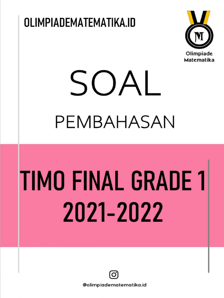 TIMO FINAL ROUND GRADE 1 2021 - 2022 by @olimpiadematematika - Id | PDF