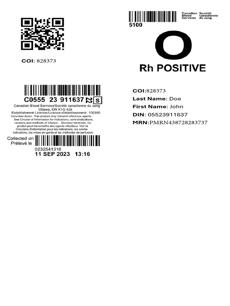 Merck Blood Collection Label | PDF