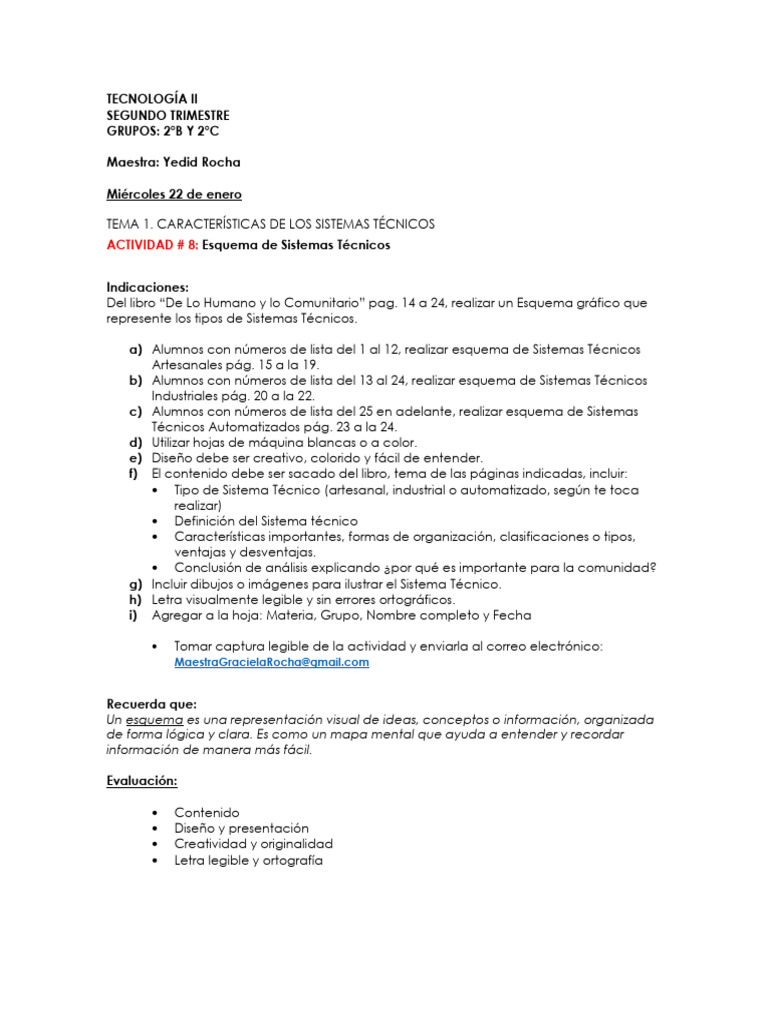 Sec 77 Tecno 2 - Act 8 Sistemas Tecnicos Esquema | PDF