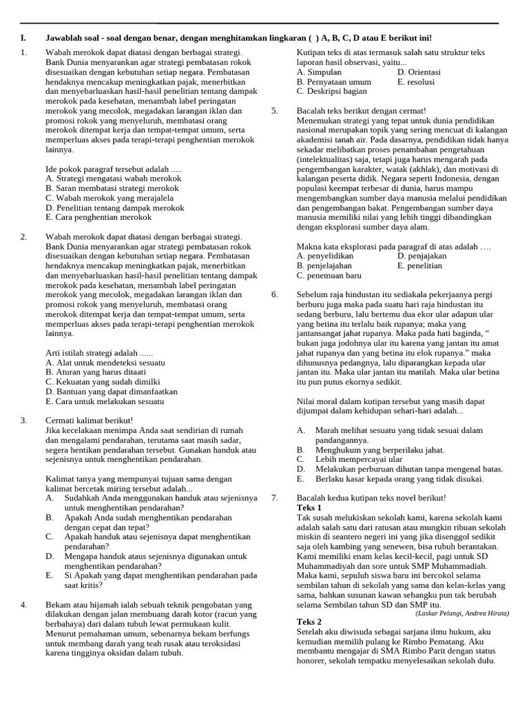 Soal US Bhs Indonesia Kelas XII - WWW - Kherysuryawan.id | PDF
