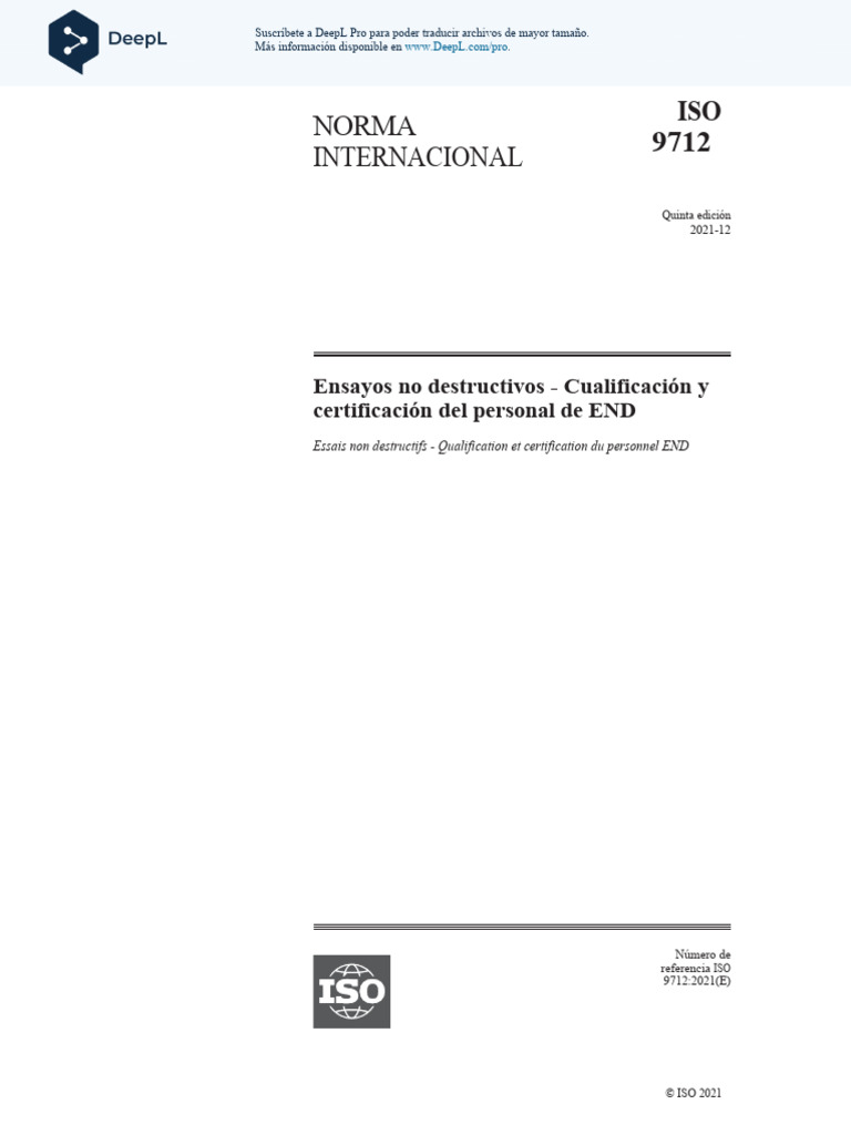 ISO 9712-2021 Es - PDF Español | PDF | Organización internacional para ...