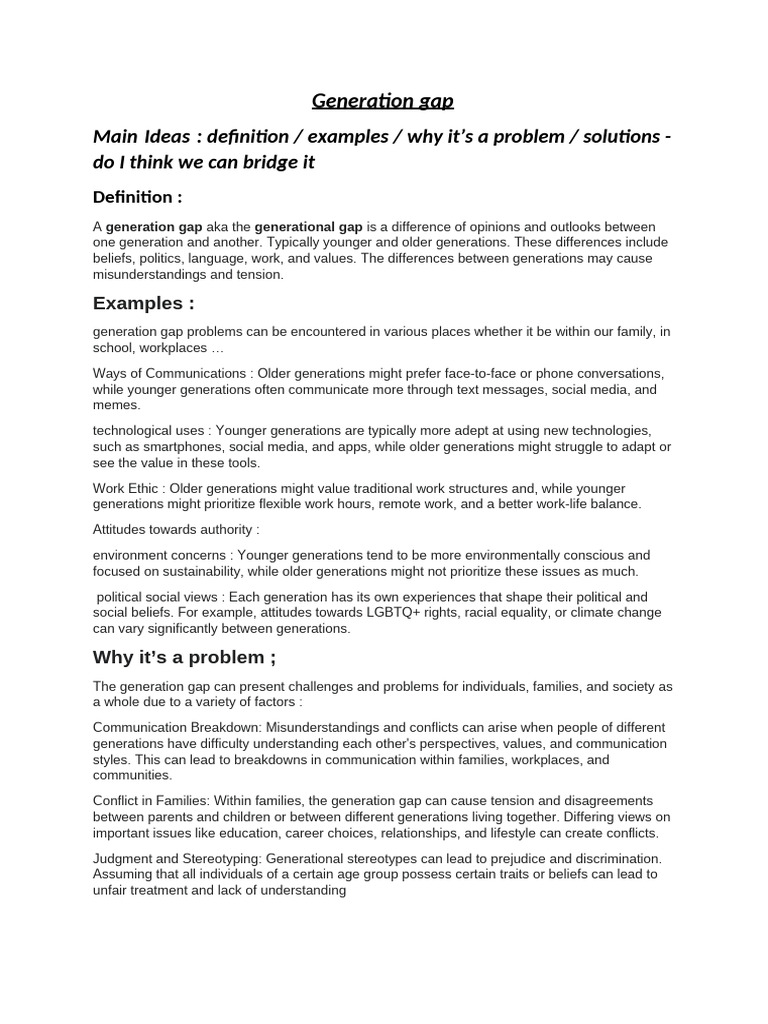 Oral Generation Gap | PDF | Mentorship | Communication