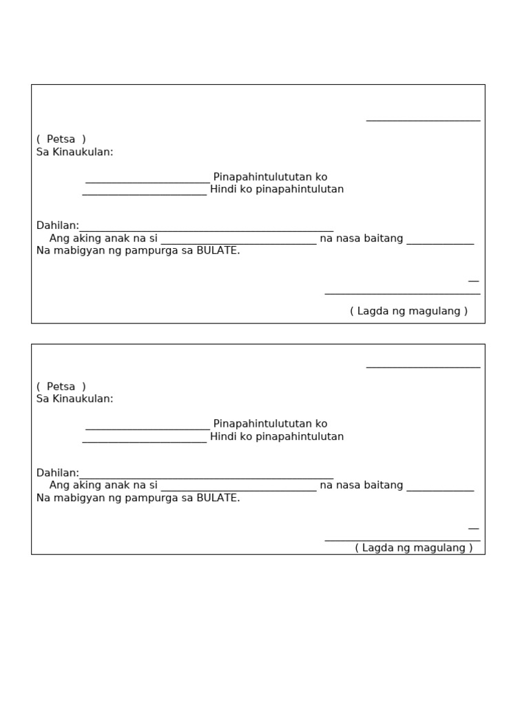 Bulate-Parent Consents | PDF