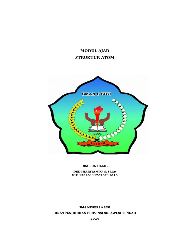 Modul Ajar Struktur Atom Kelas 10 | PDF