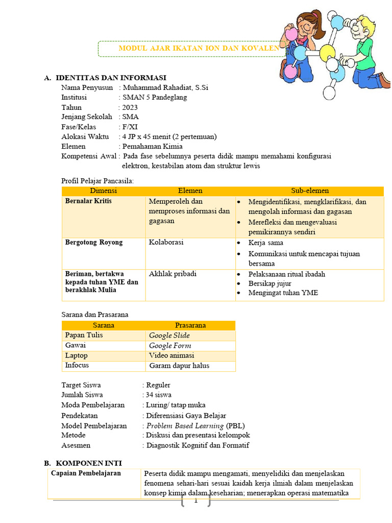 Modul Kimia: Ikatan Ion & Kovalen | PDF