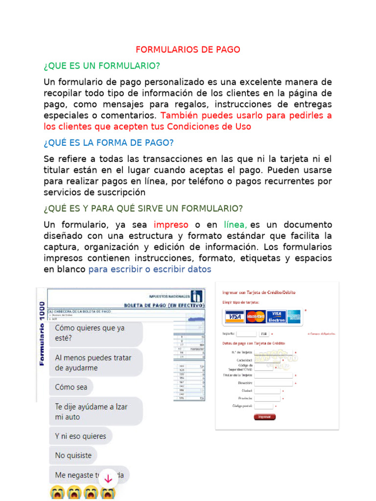 Formularios de Pago: Guía Esencial | PDF