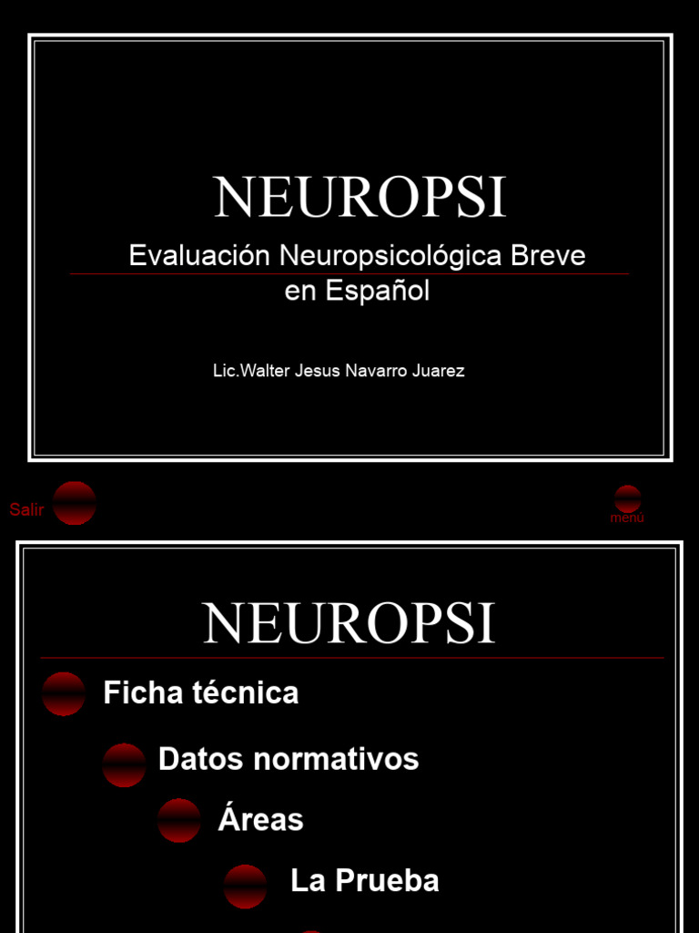 Evaluación Neuropsicológica Breve NEUROPSI | PDF | Cognición | Ciencia ...