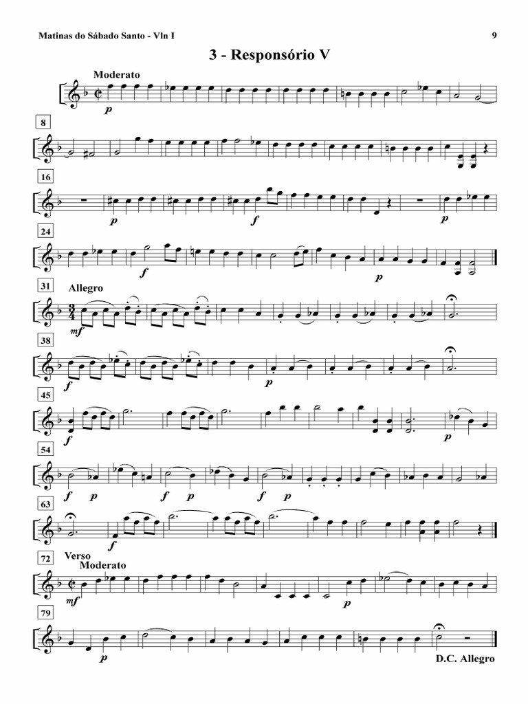 Matinas de Sábado santo - Violino I | PDF
