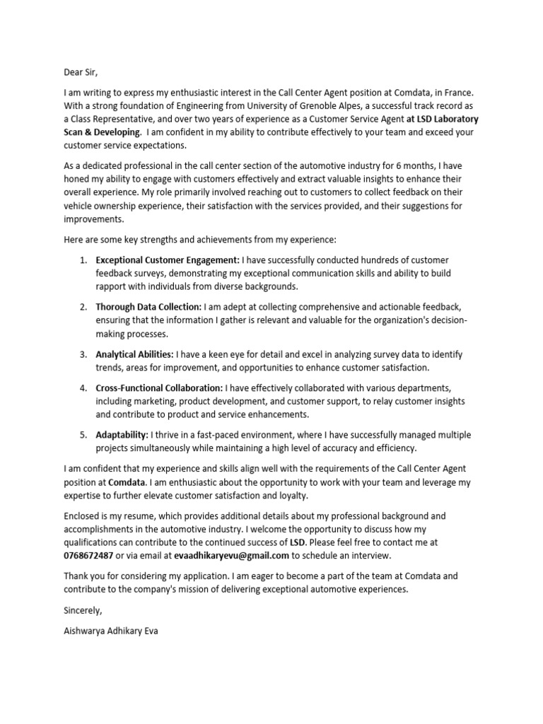 Cover Letter Comdata Pdf Business Communication