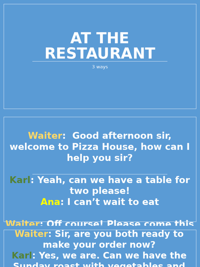 Dialogue at The Restaurant | PDF