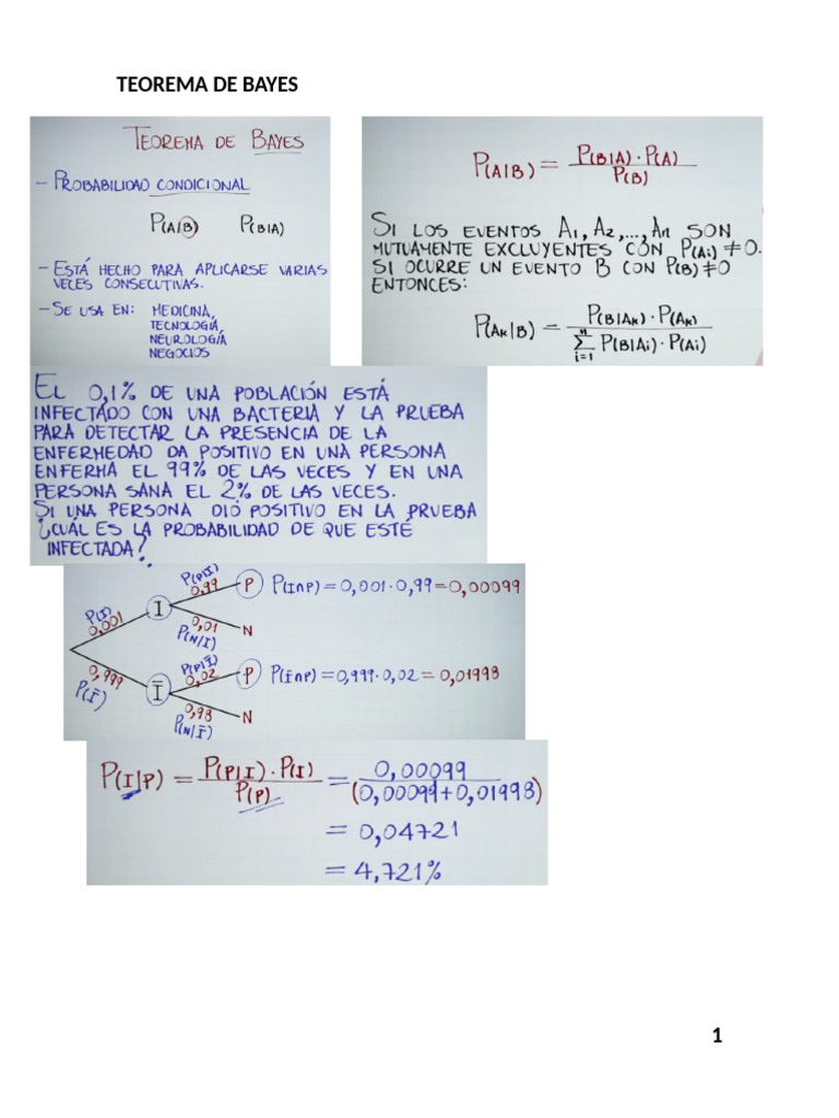 Teorema de Bayes: Ejercicios y Aplicaciones | PDF