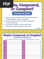 Grade 5 Sentence Writing Worksheet | PDF