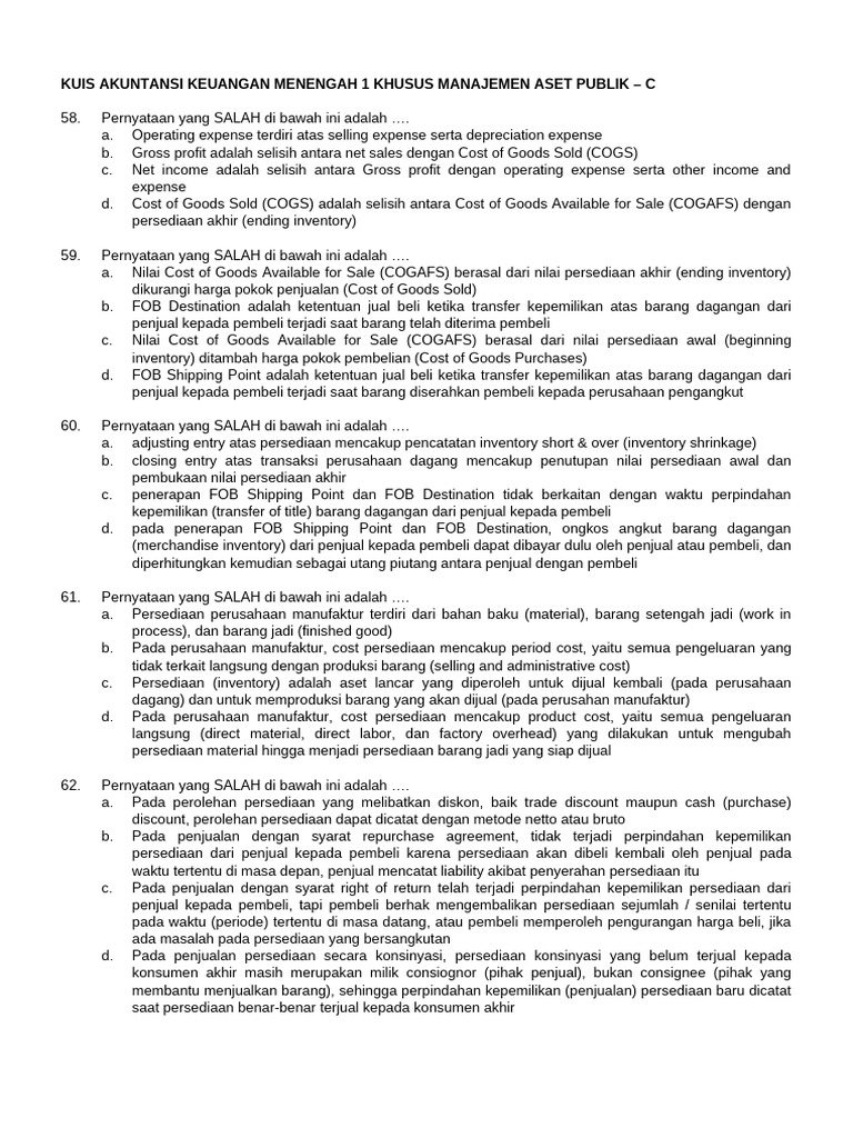 3 Kuis Akm 1 Khusus Map C | PDF